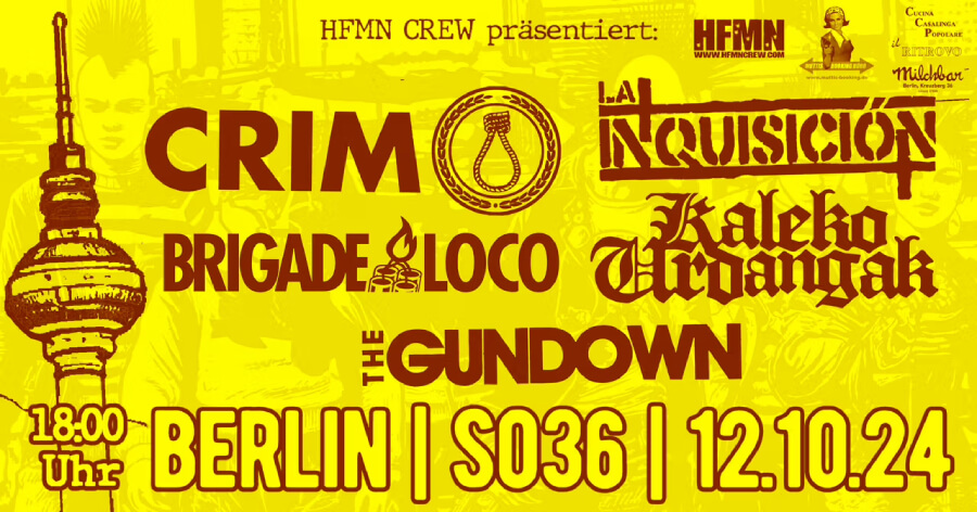CRIM, Brigade Loco, La Inquisición, Kaleko Urdangak y The Gundown en ...